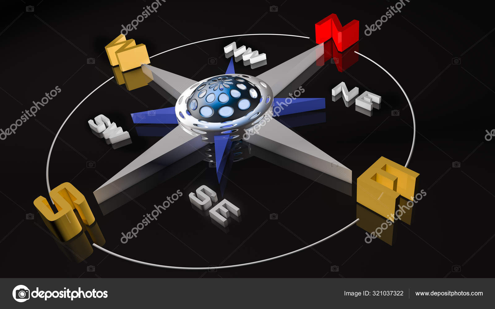 Compass Rose in 3D illustration Stock Illustration by ©joanvadell ...