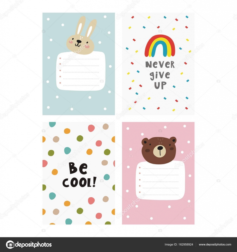 Cute color cards collection Stock Vector Image by ©Webmuza #162958924