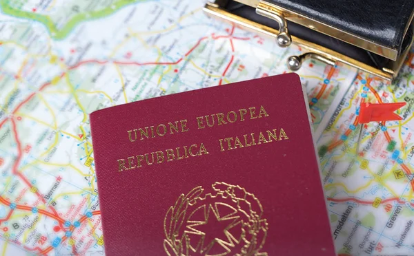 Schengen on the map marked with a red a pin — Stock Photo © kuligssen ...
