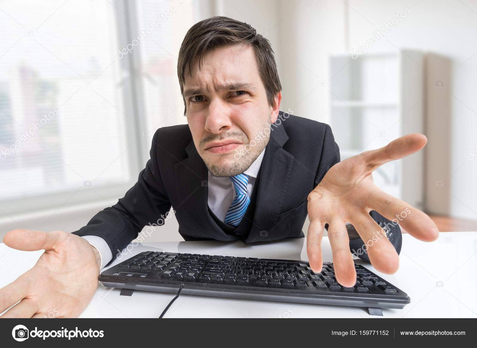 Confused Man Computer