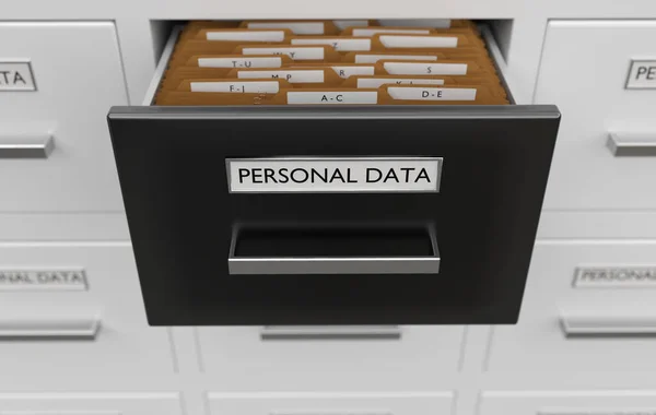 Personal data protection concept. Cabinet full of files and fold ...