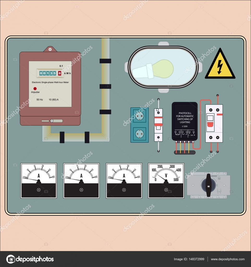 Electrical panel, sensor — Stock Vector © Alexandrus1 #148372999