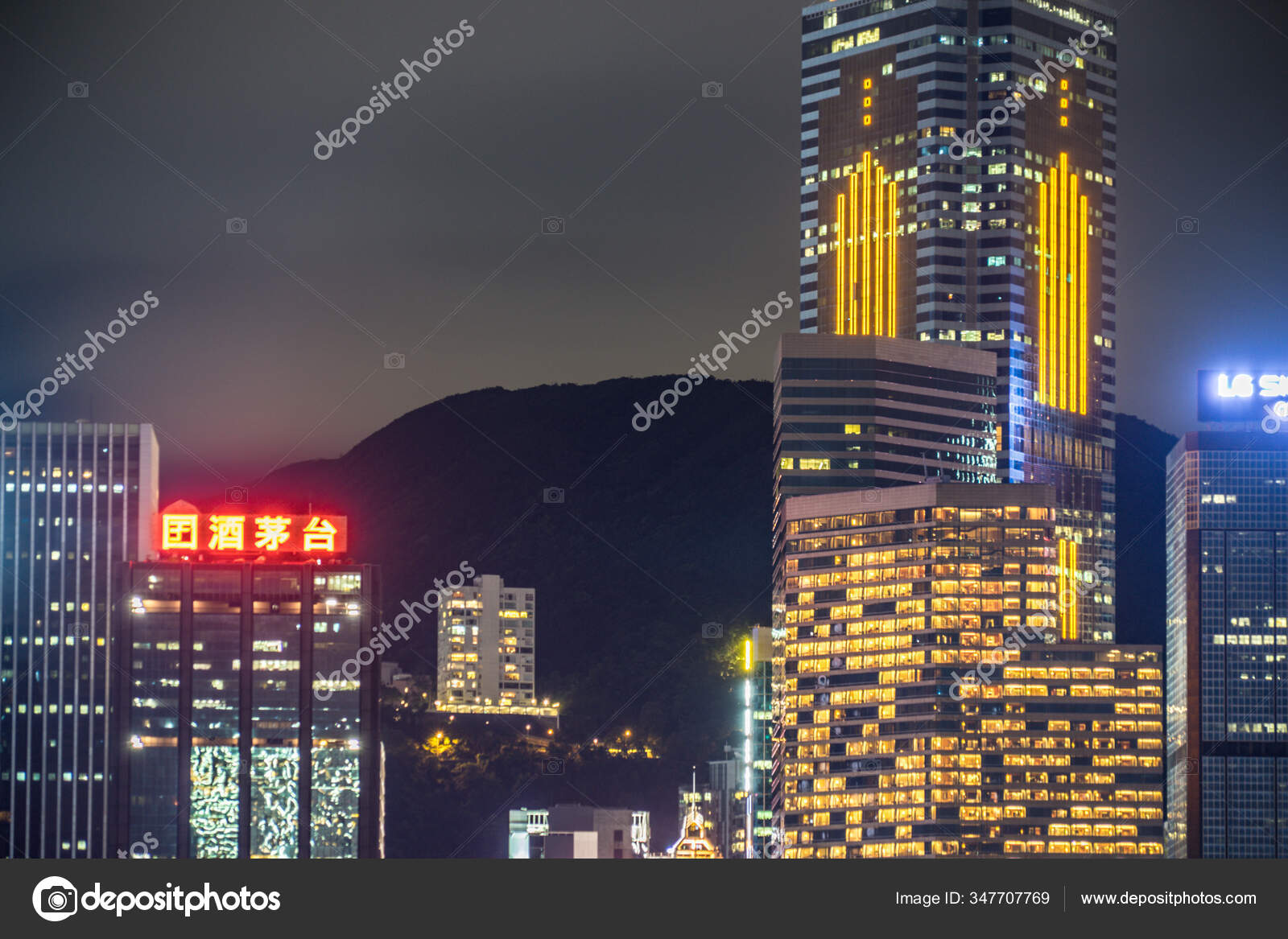 Hong Kong Night View Seen Victoria Harbor — Stock Editorial Photo ...