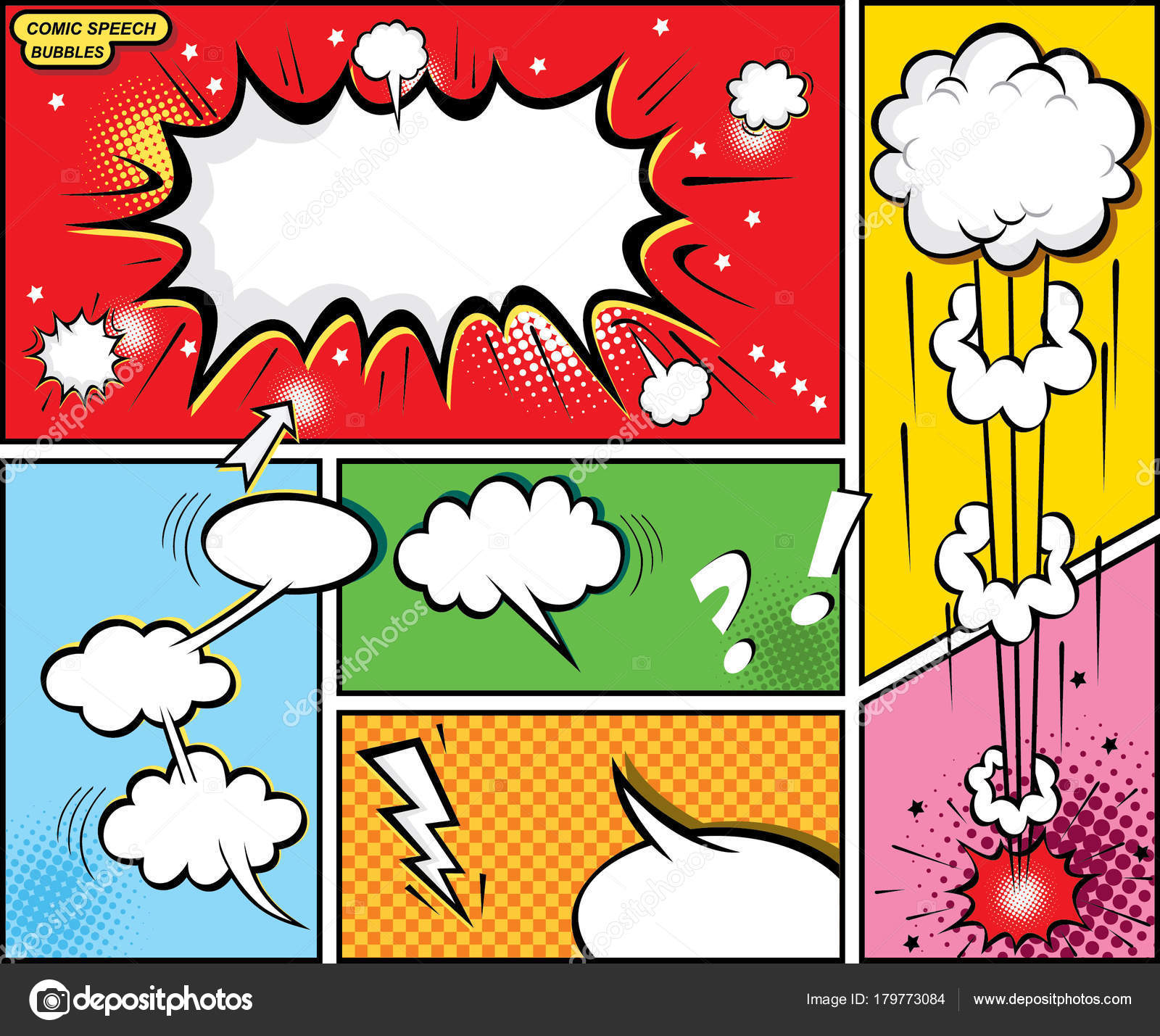 Comic Speech Bubbles Comic Strip Background Vector Illustration — Stock ... Comic Speech Bubbles Comic Strip Background Vector Illustration — Stock ...