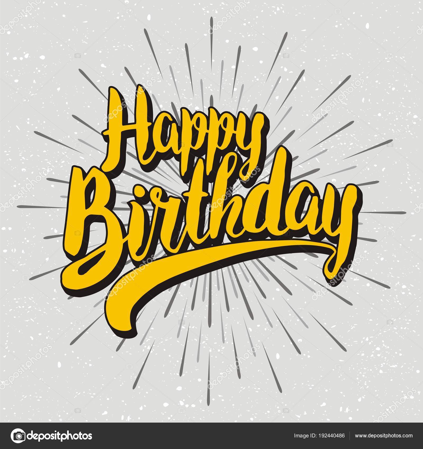 Happy Birthday Lettering Vector Illustration Stock Vector Image by ...