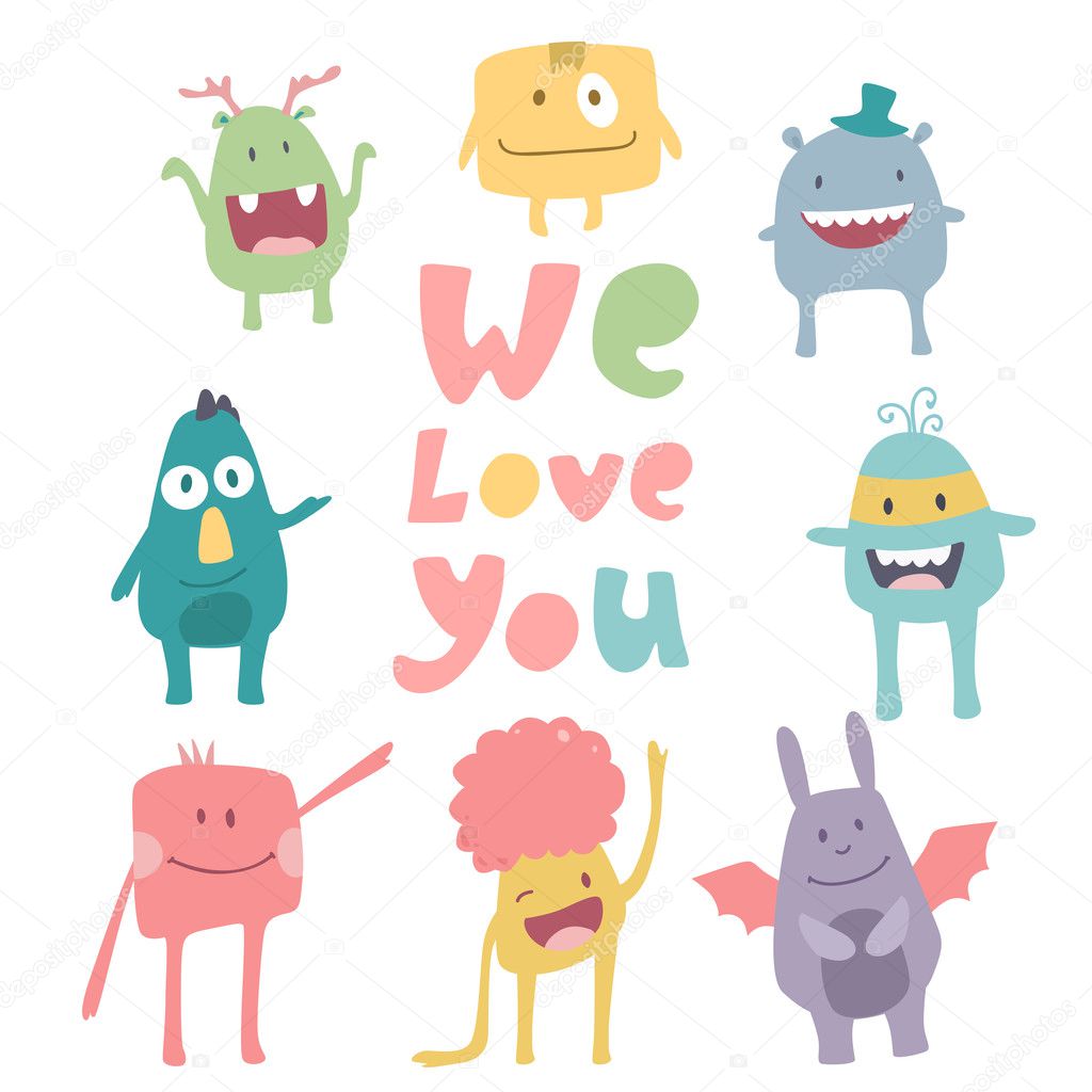 Cute monsters banner — Stock Vector © Lunter #126832888