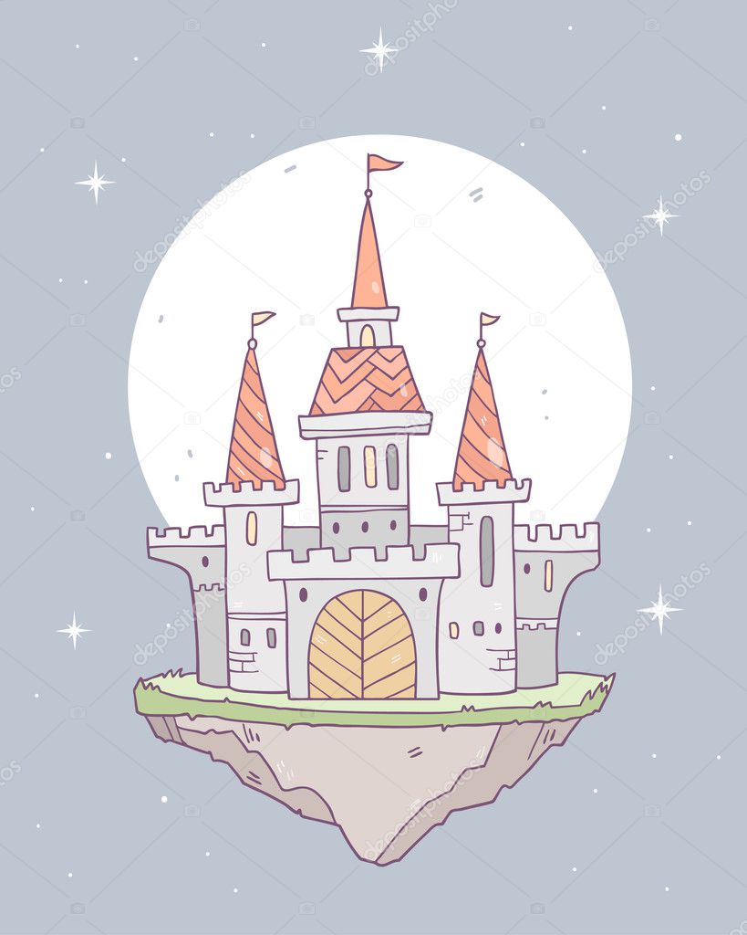Cute castle in cartoon style Stock Vector Image by ©Lunter #126834776