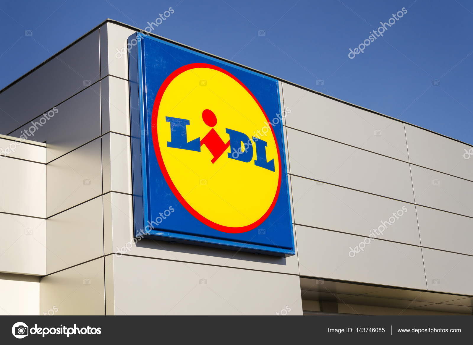 LIDL company logo in front of supermarket from German chain, part of ...