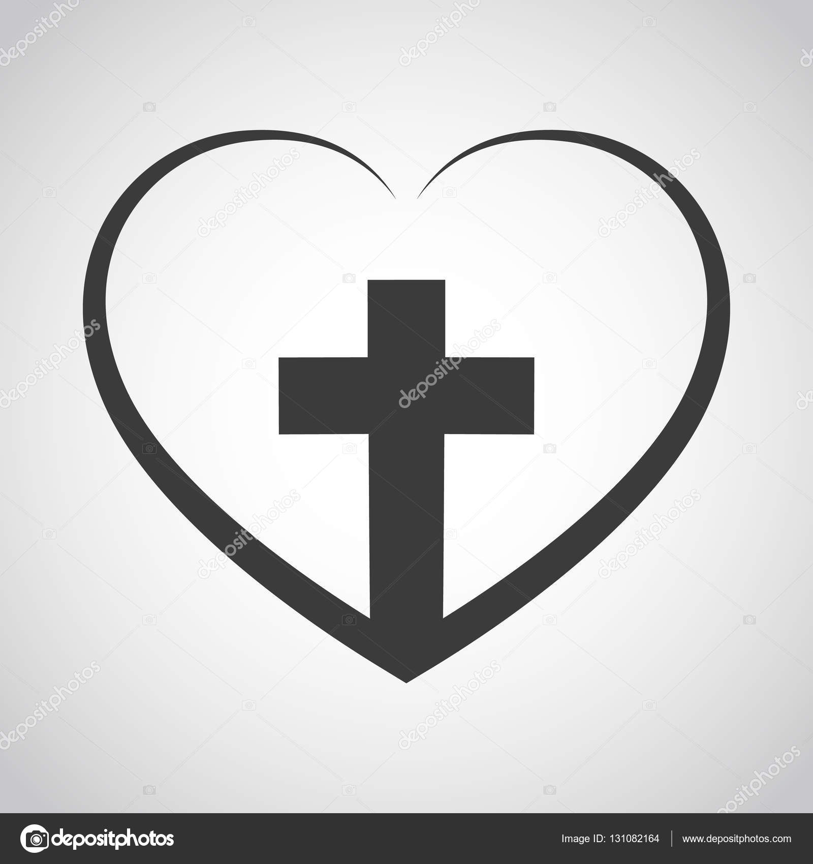 Corazón Con Cruz Clip Art 1 Calcomanía A Elección Cruz Fé Corazón