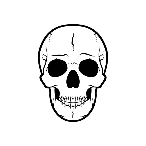 Angry Human Skull Stylized Black Illustration Graffity Style Isolated ...