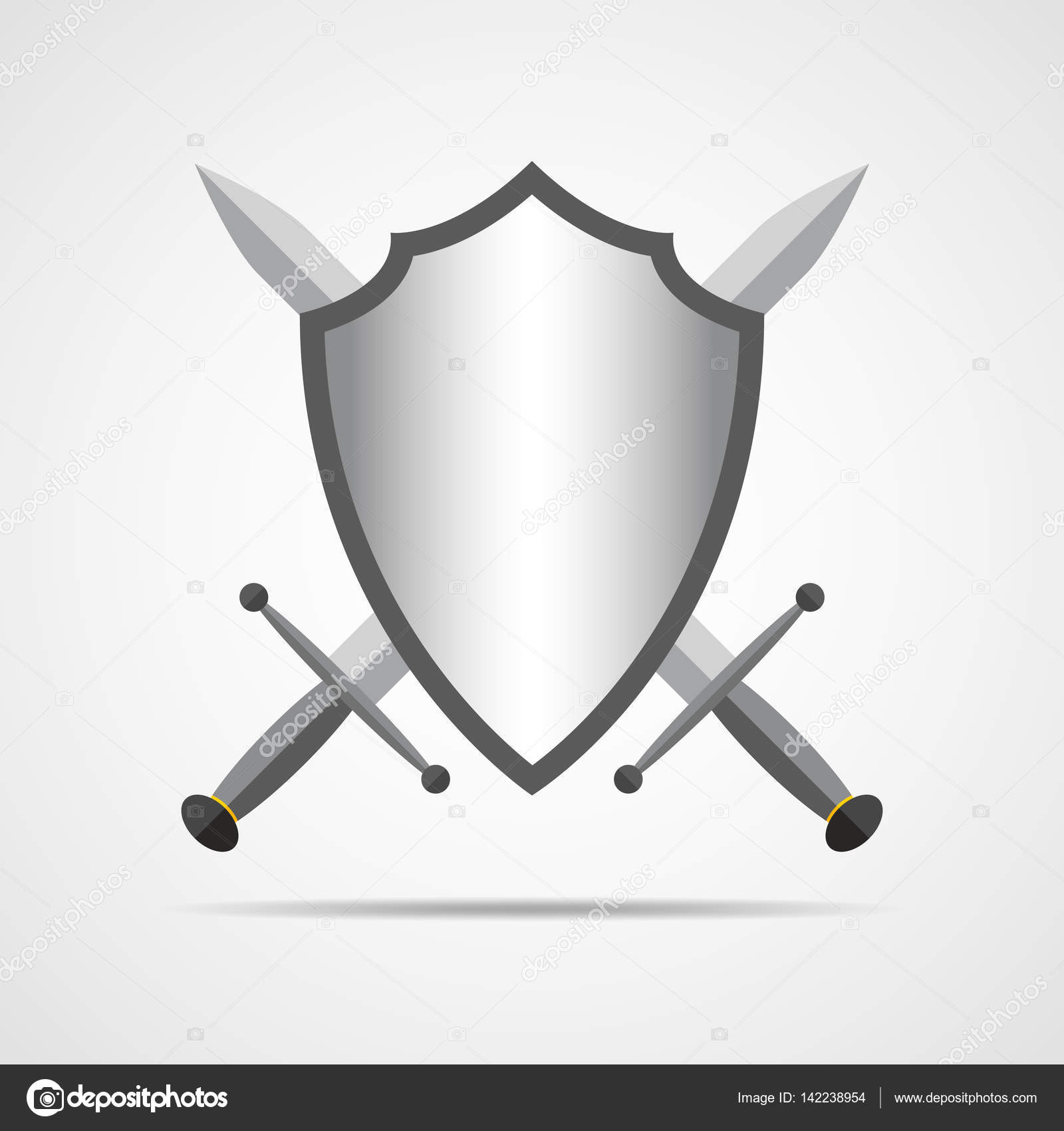 Vector Shield With Swords