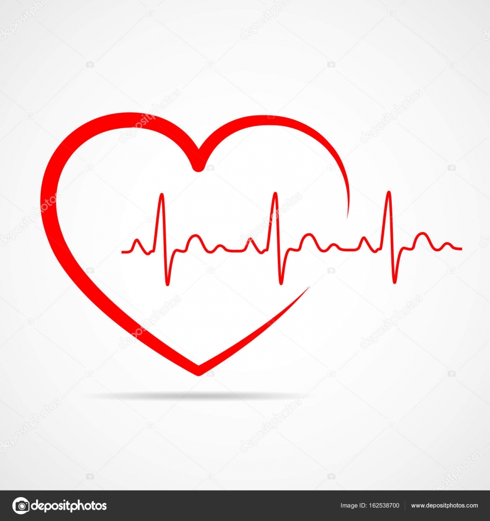Heart with heartbeat sign. Vector illustration. Stock Vector by ...
