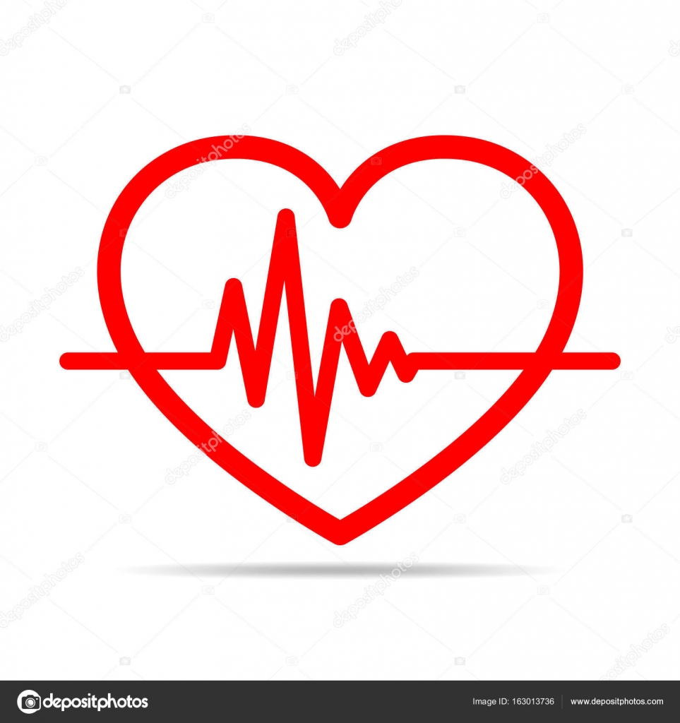 Heart with heartbeat sign. Vector illustration. Stock Vector Image by ...