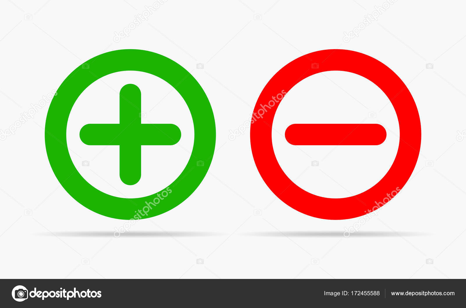 Plus and minus round icons. Vector illustration Stock Vector Image by ...