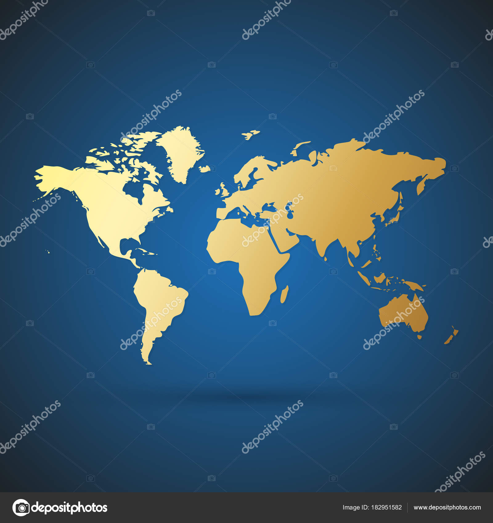 Gold World map. Vector illustration Stock Vector by ©chekman1 182951582