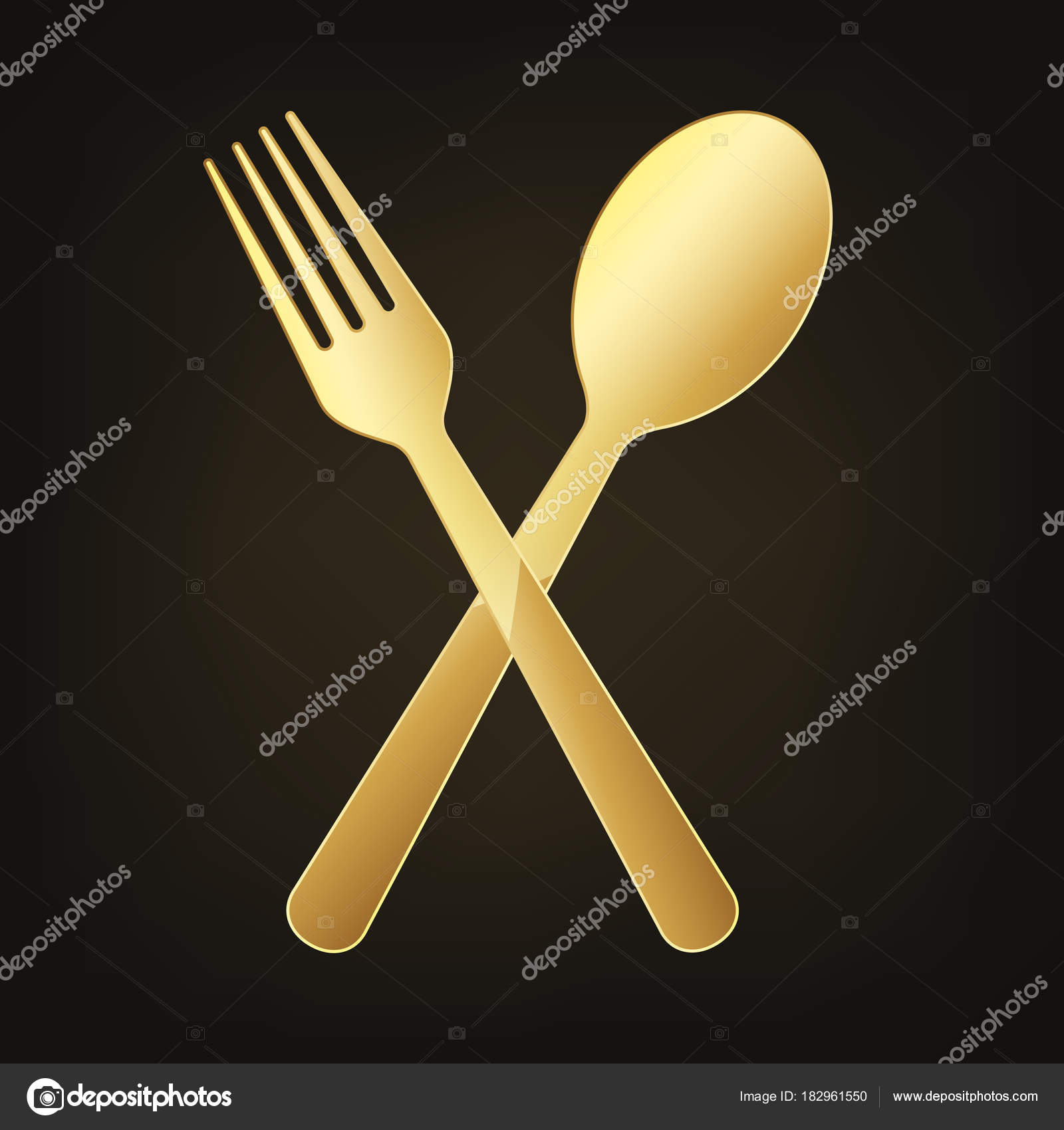 Gold restaurant symbol. Vector illustration Stock Vector Image by ...