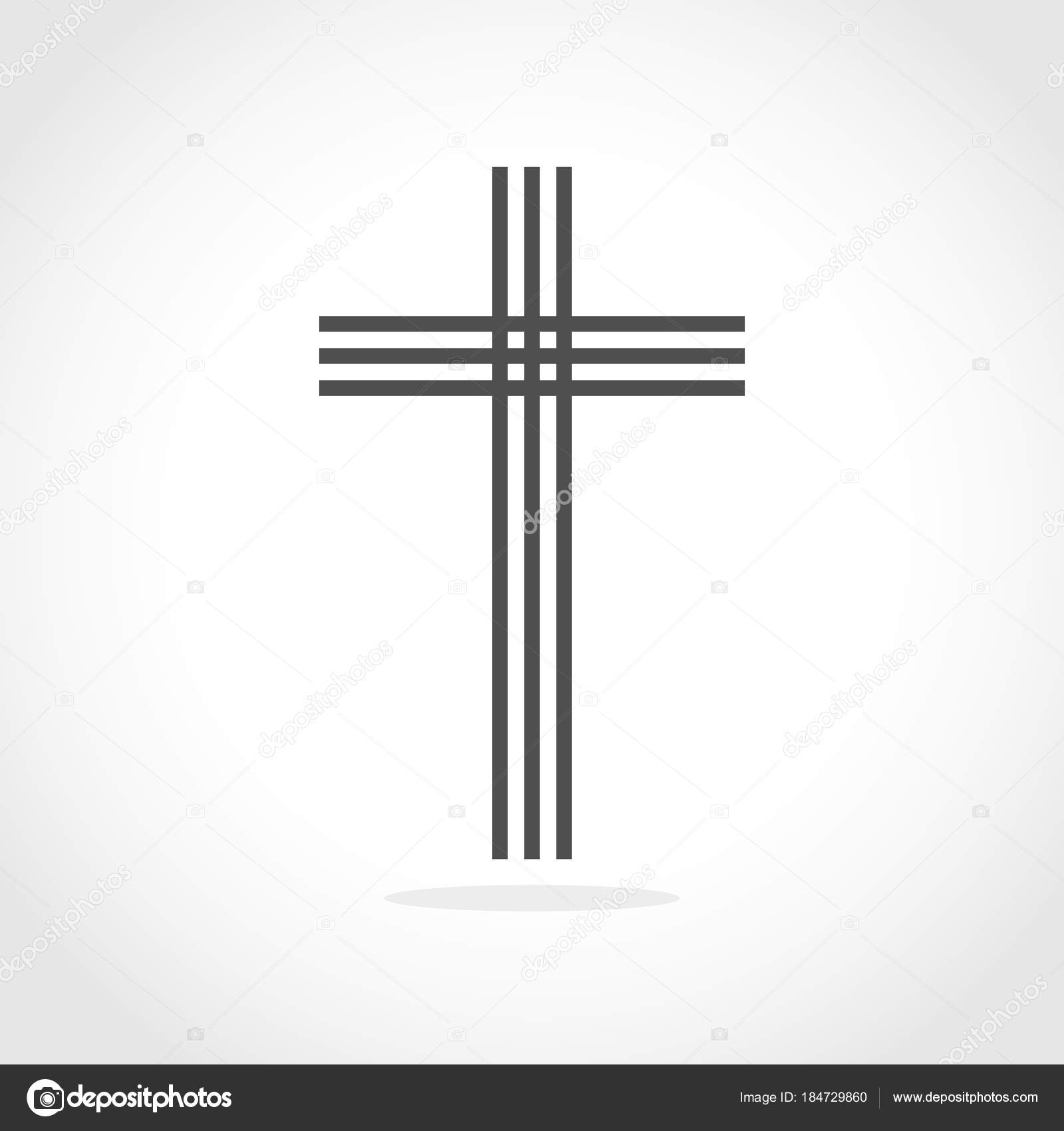 Gray Christian cross icon. Vector illustration. — Stock Vector ...