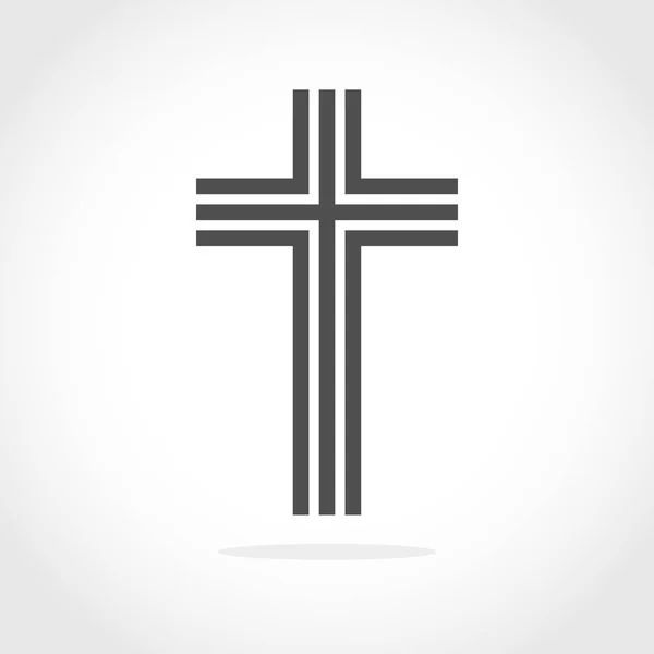 Gray Christian cross icon. Vector illustration. — Stock Vector ...
