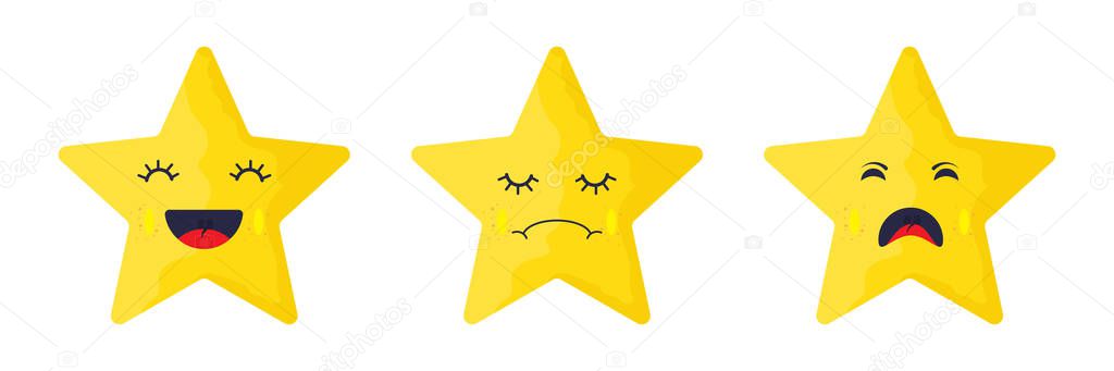 Set 5 star faces scale Stock Vector Image by ©ikuvshinov #201219960