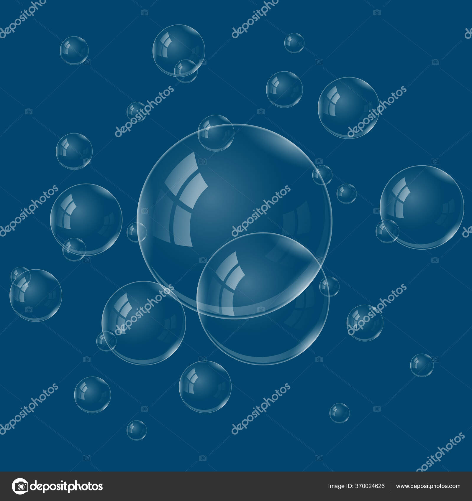 Set Water Bubbles Reflections Realistic Soap Bubbles Vector ...