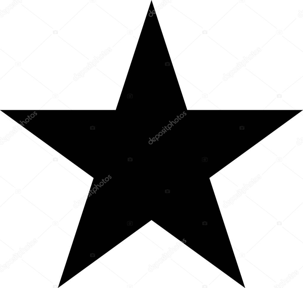 Estrella negra clásica de cinco puntas con esquinas afiladas aisladas ...
