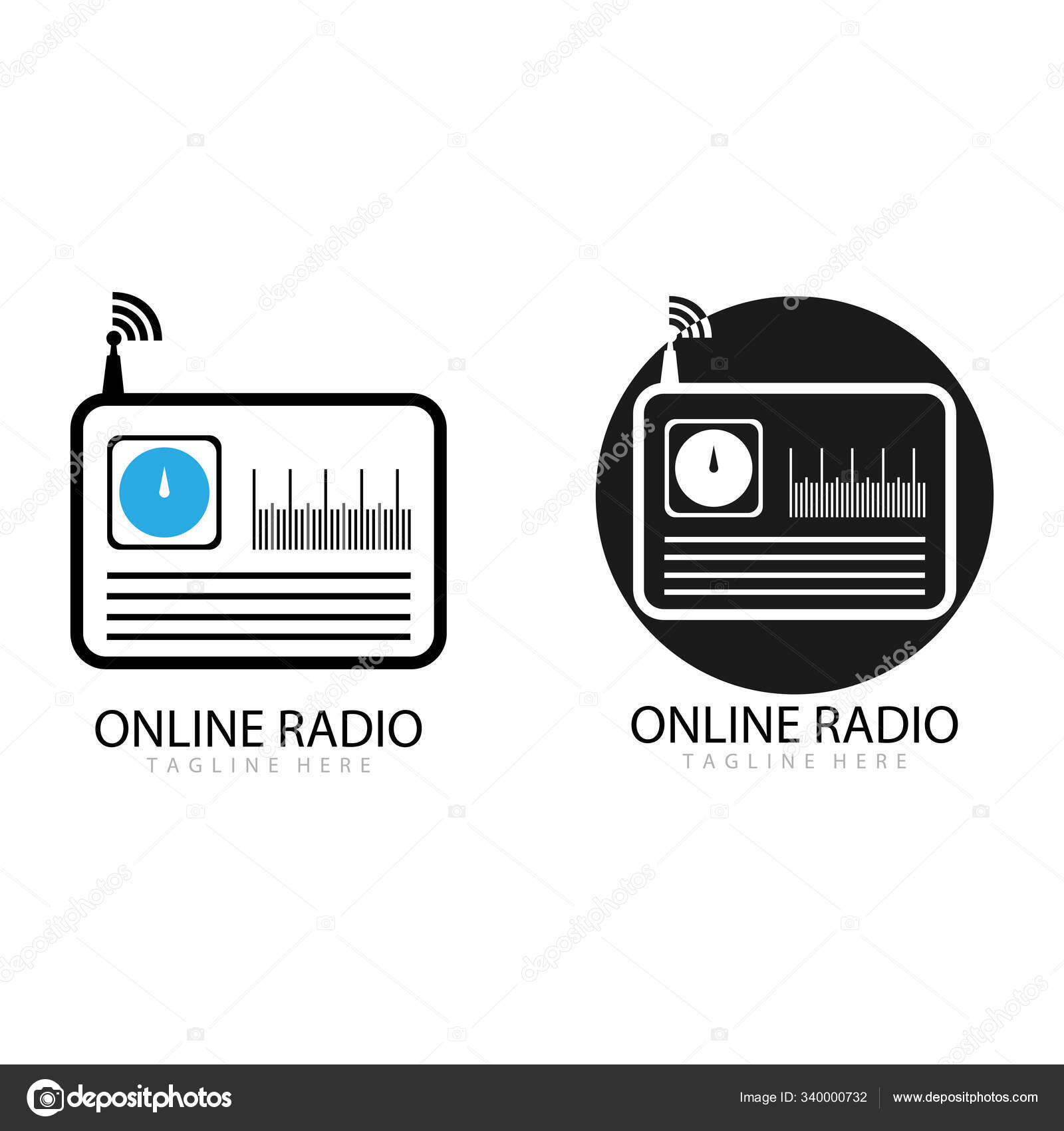 Design de ilustração de vetor de ícone de logotipo rádio imagem ...