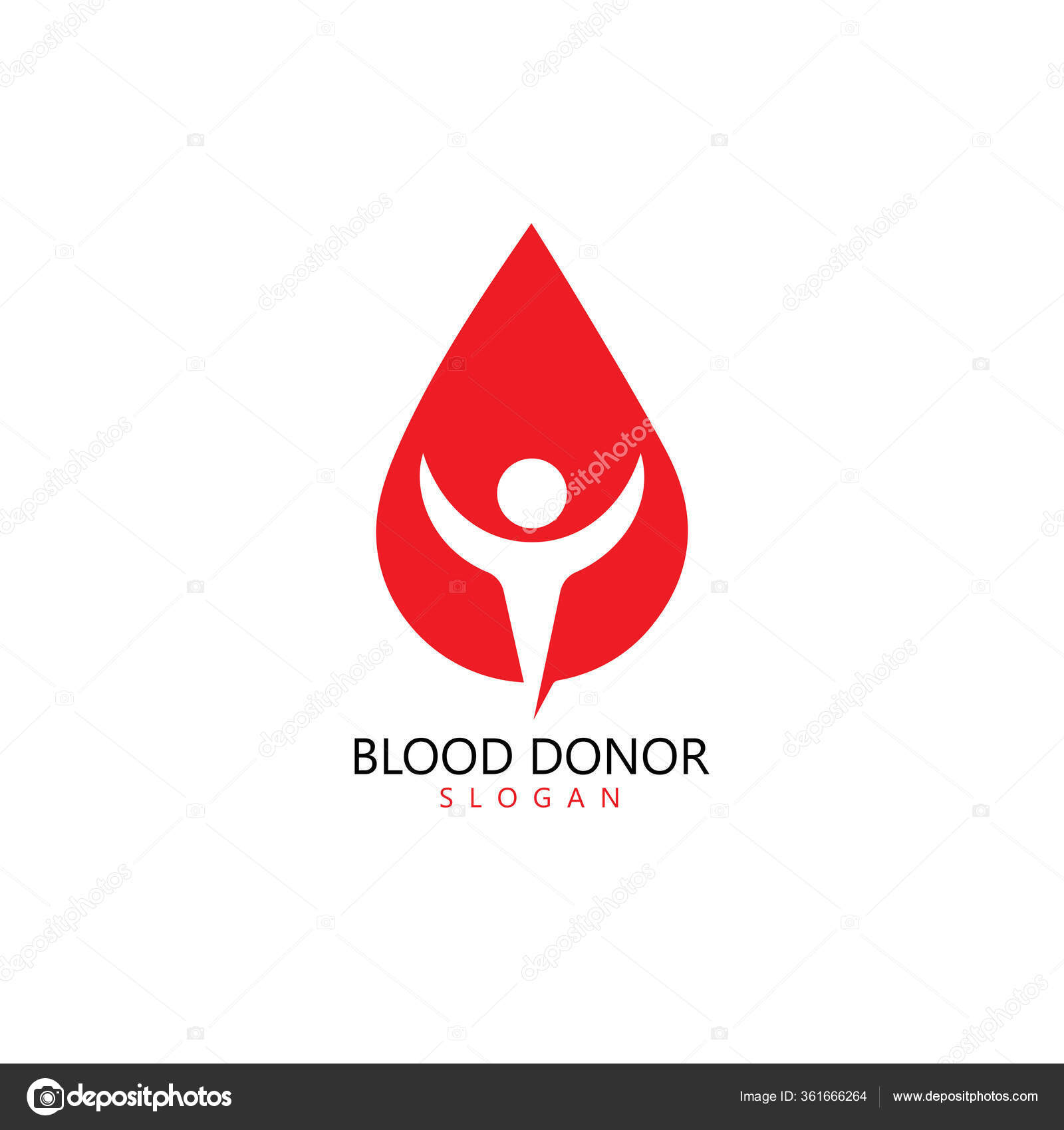 Human Blood Logo Template Vector Icon Illustration Design — Stock ...