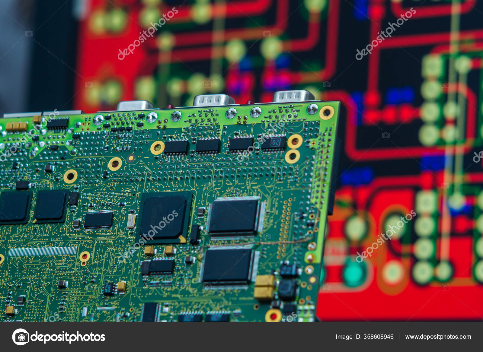 Modern Electronic Board Computer Aided Design Tools Cad Cae — Stock ...