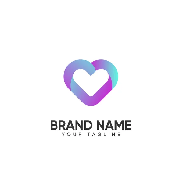 Abstract two hearts logo icon concept. Logotype template for branding ...