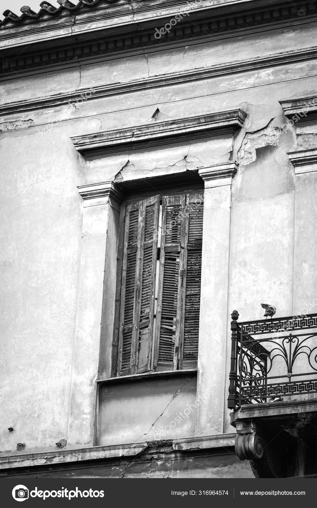 Windows Close Historical Greek Buildings Athens Stock Photo by ...