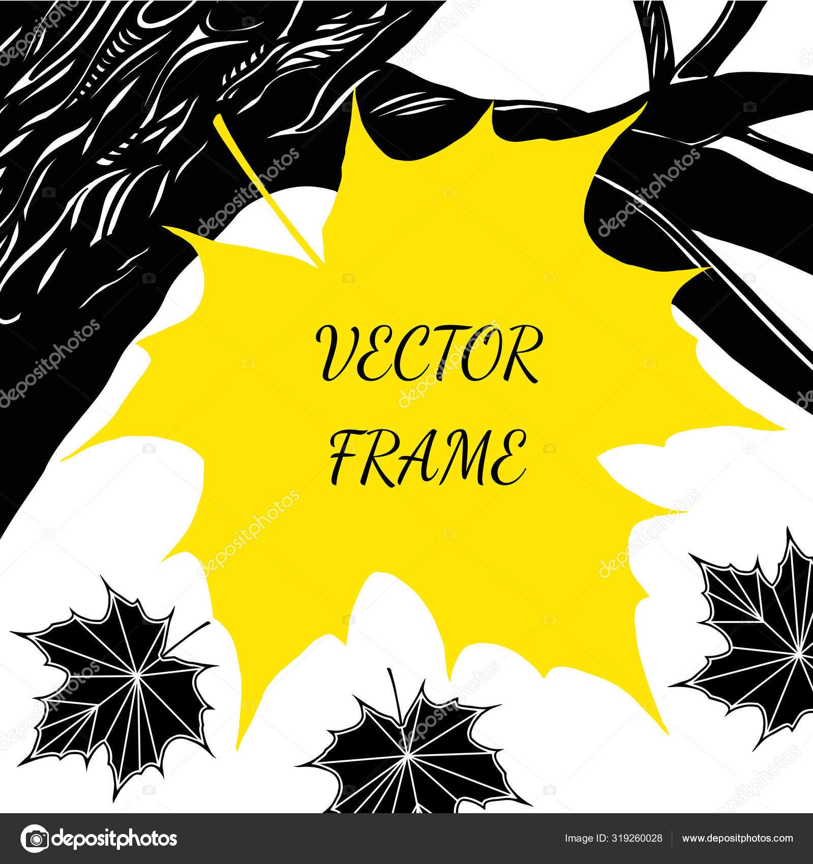 Frame with a maple leaf Stock Vector Image by ©chempina #319260028