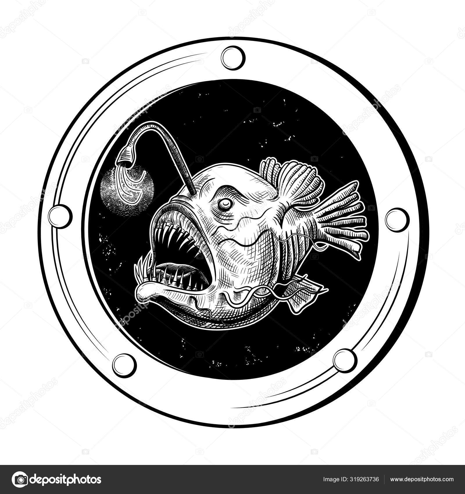 Angler Fish Skeleton Drawing