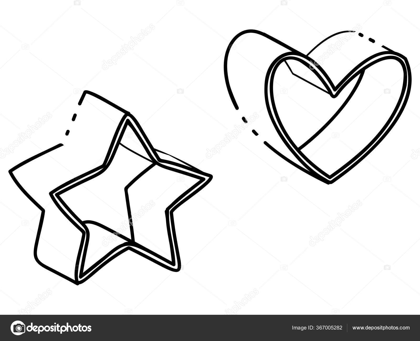 Illustration Star Heart Cookie Cutter — Stock Vector © matsurinui ...