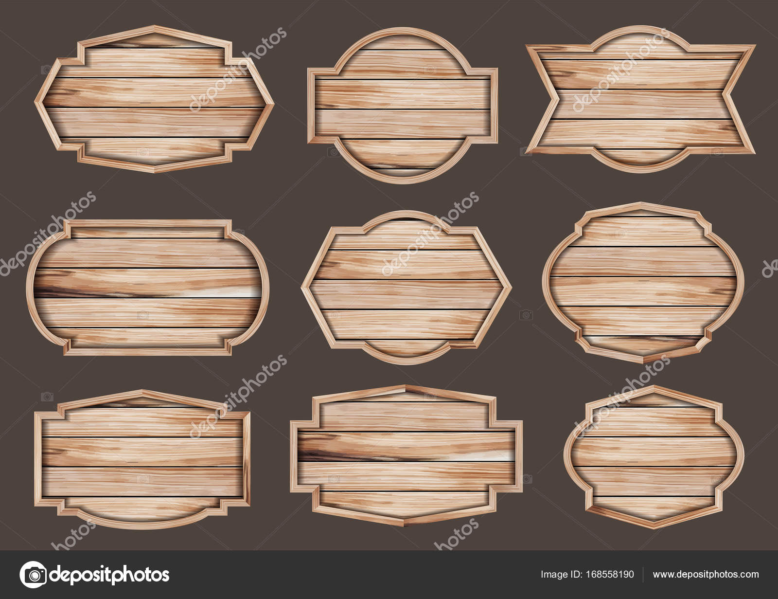 Vector wood sign realistic illustration of wooden signboard Stock ...