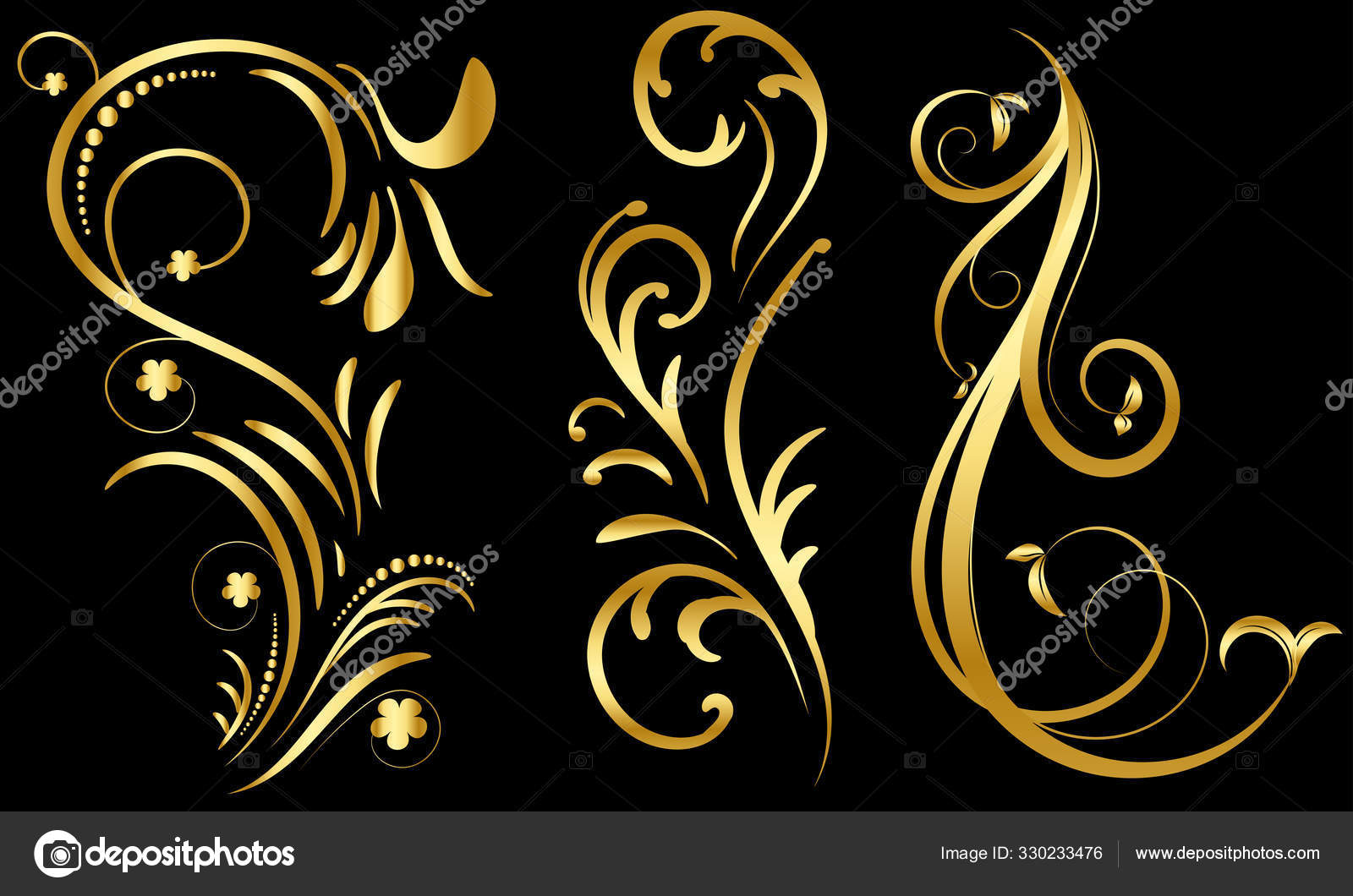 Gold Swirls Border