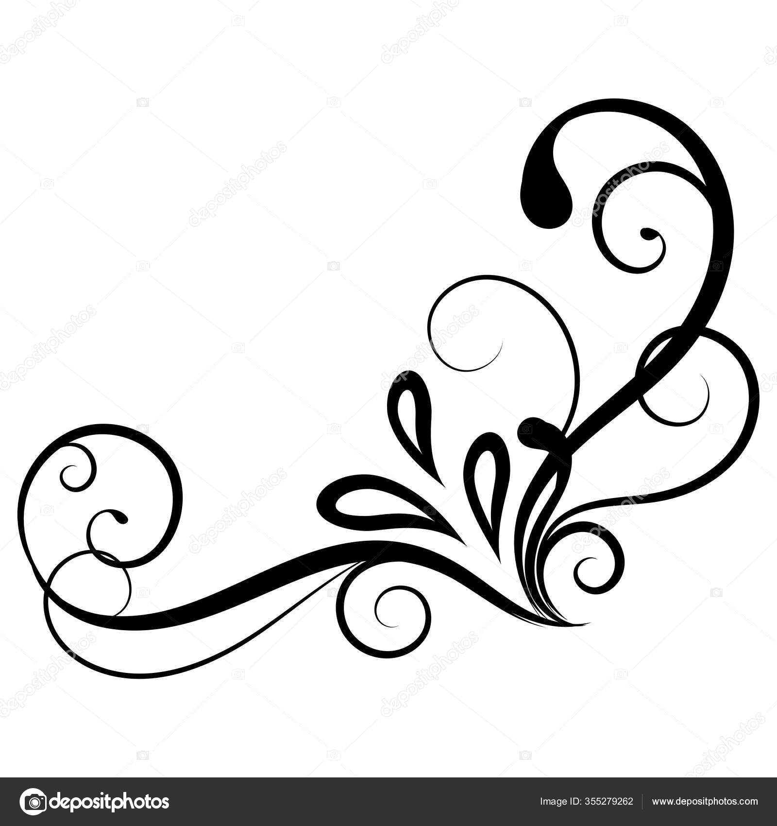 Hiasan Bunga Klasik Elemen Dekorasi Tangan Ilustrasi Vektor Elemen ...