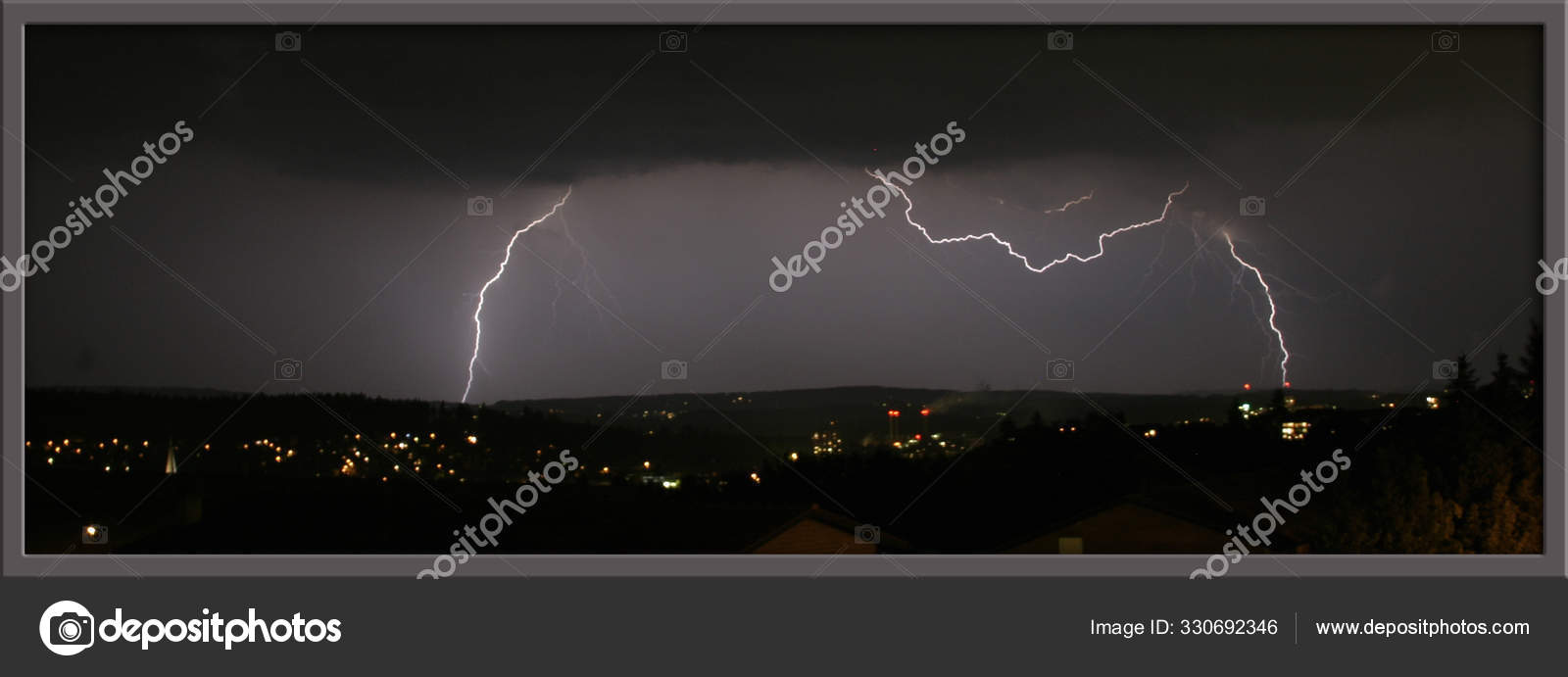 Thunderstorm Also Known Electrical Storm Lightning Storm — Stock Photo ...