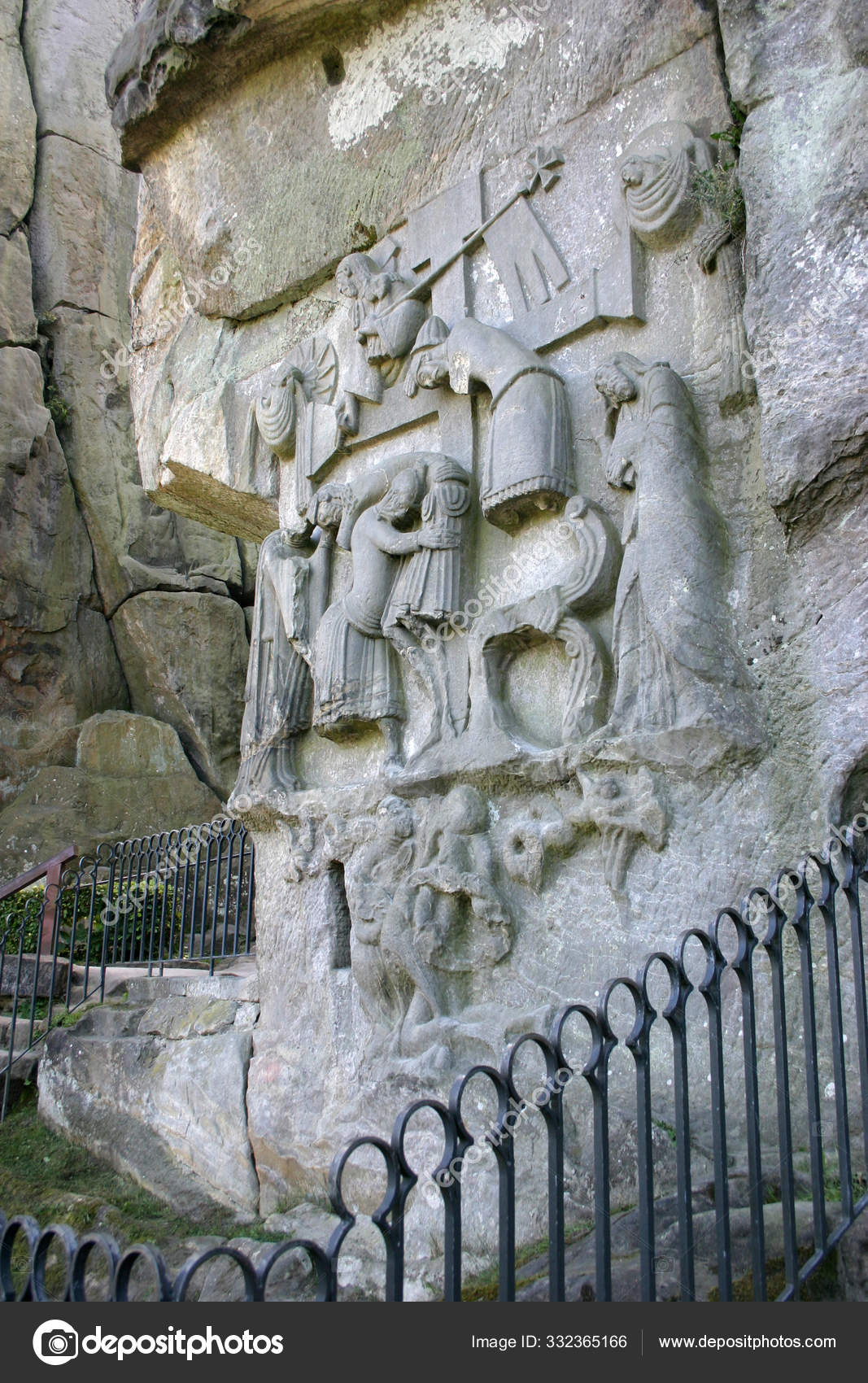 Famous Carved Cave Stone Cross Relief Largely Coincident Dates Art ...