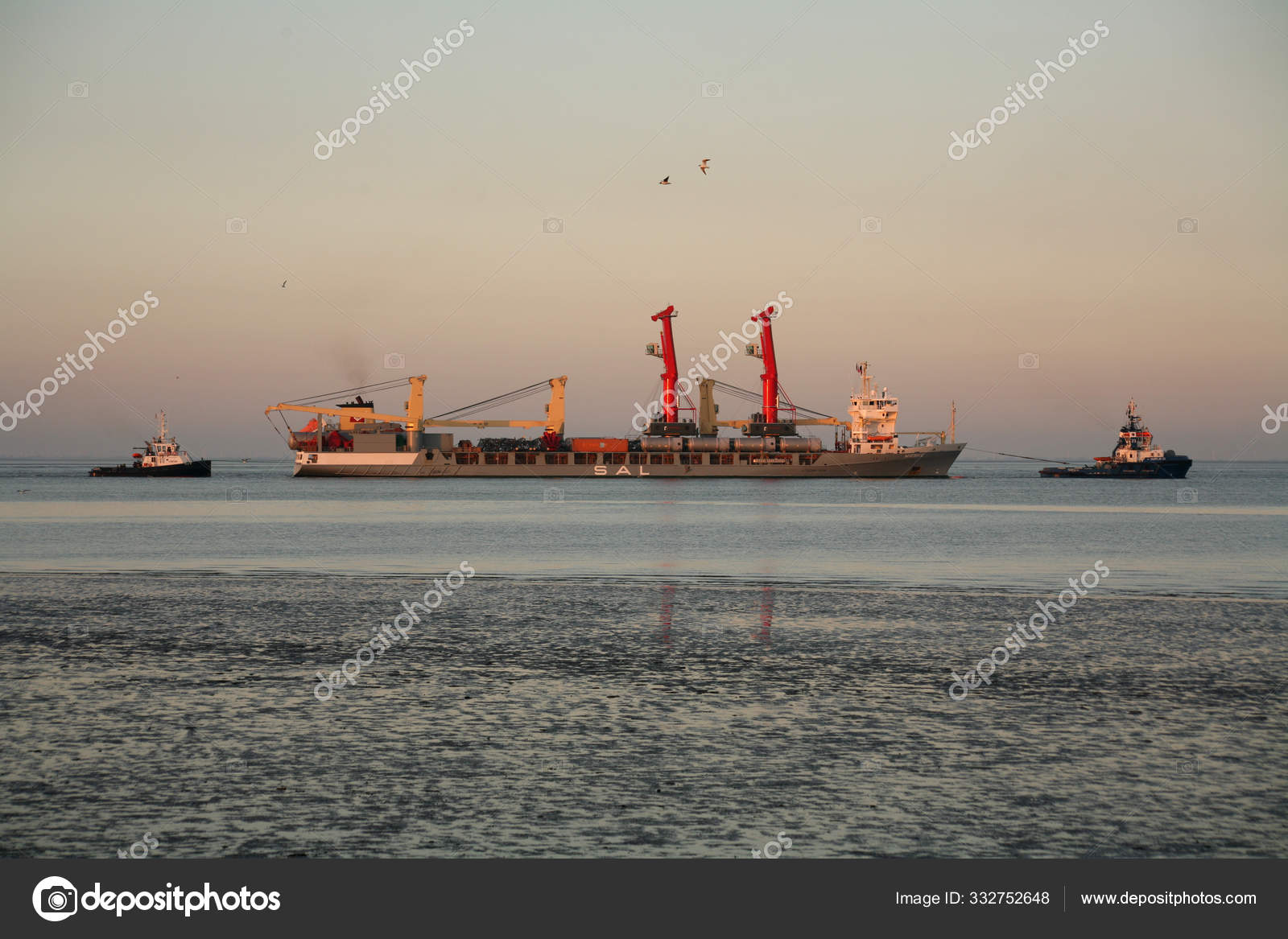 Cargo Ship Water Sailing Boat – Stock Editorial Photo ...
