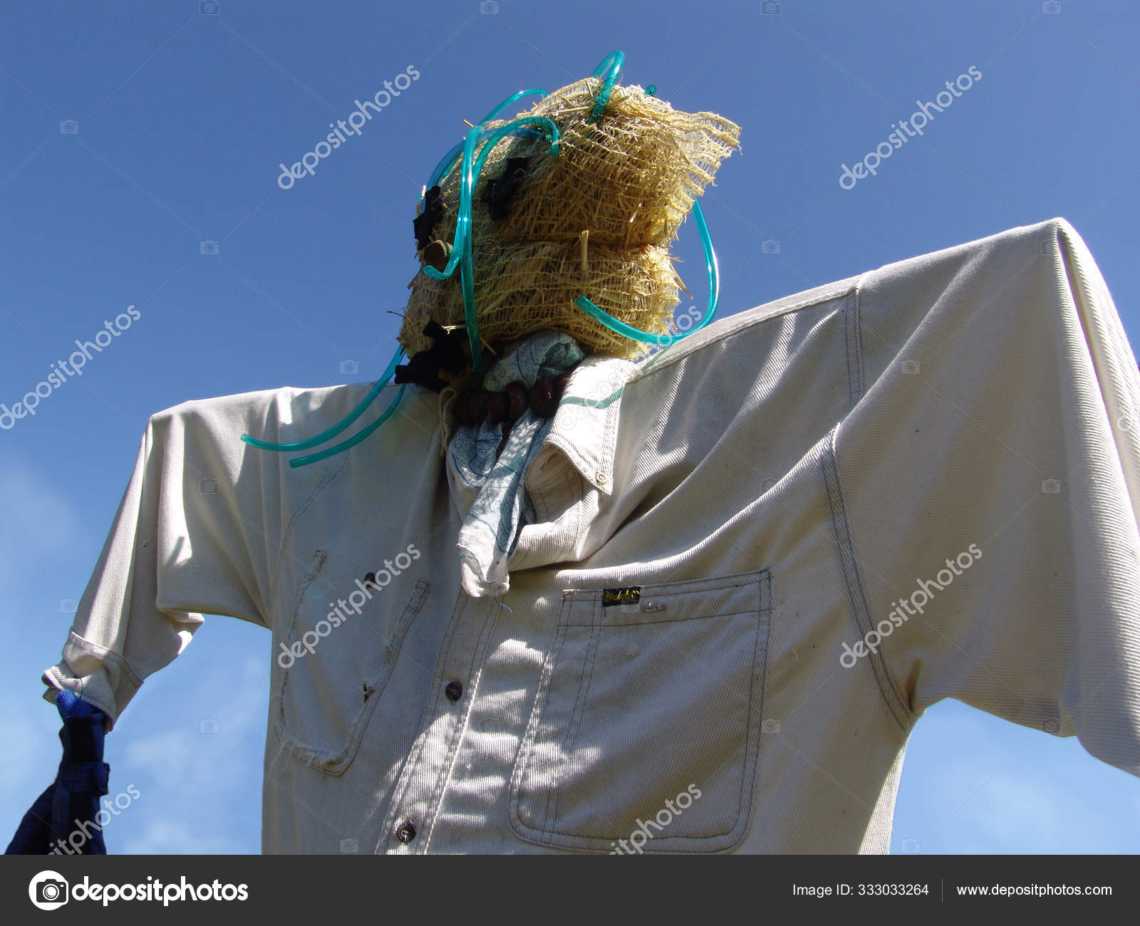 Scarecrow Blue Sky Background Stock Photo by ©PantherMediaSeller 333033264