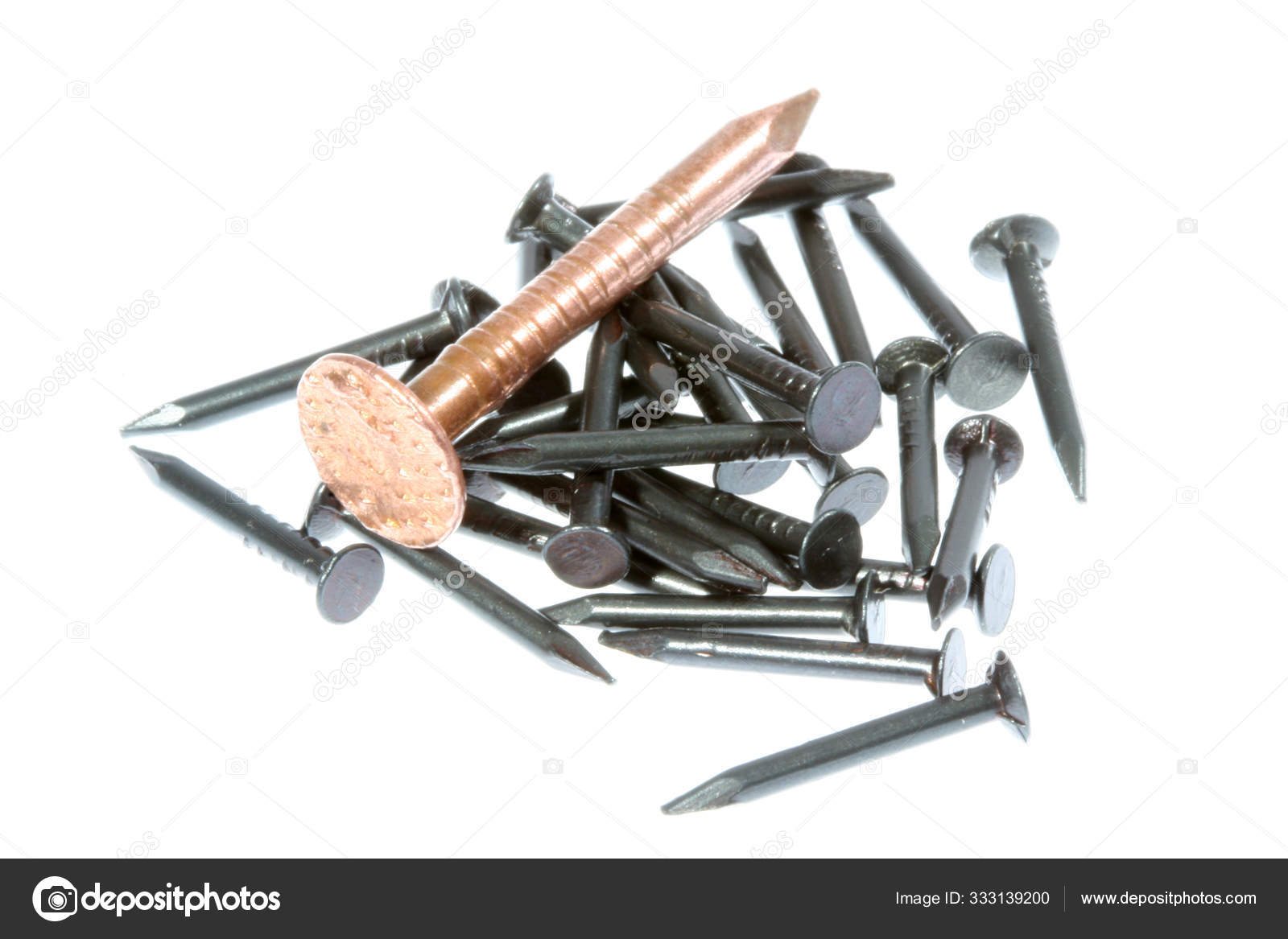 Set Old Nails Isolated White Background Stock Photo by ...