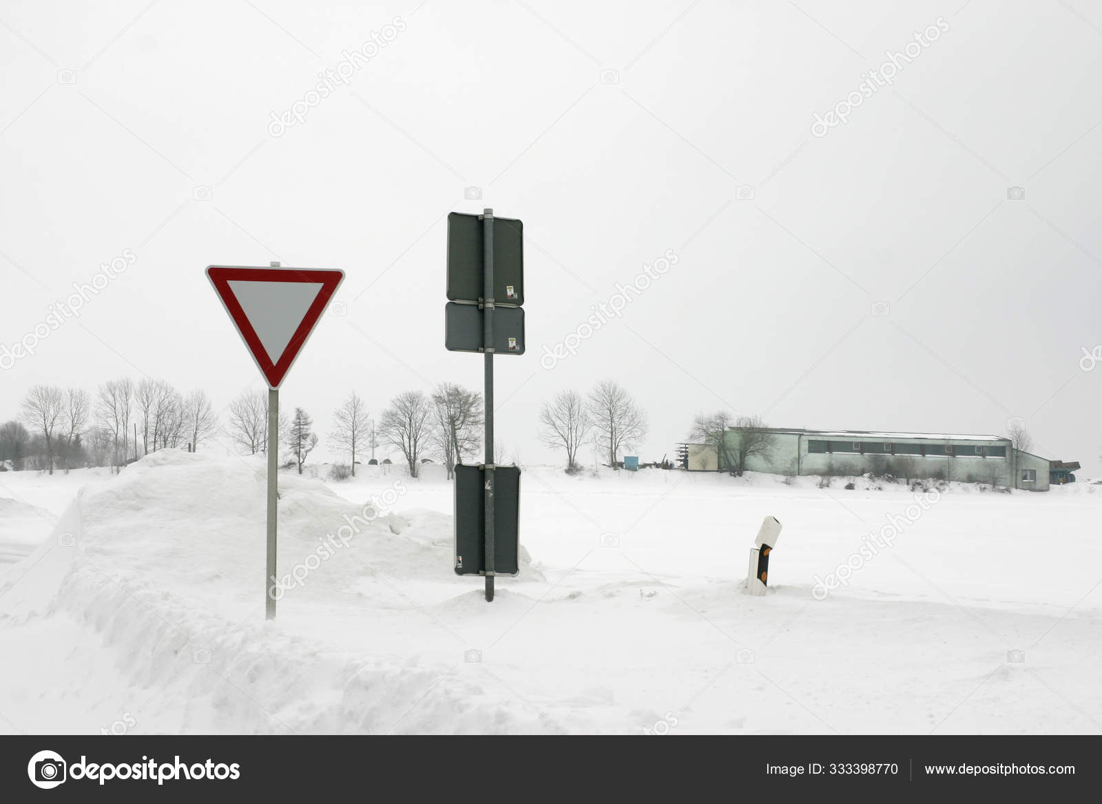 Road Signs Snow Stock Photo by ©PantherMediaSeller 333398770