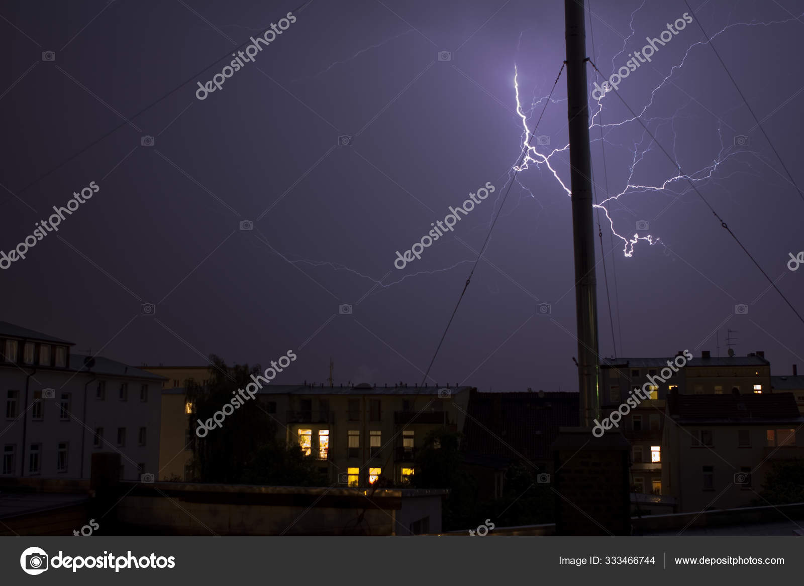 Lightning Thunderstorm Heavy Rain — Stock Photo © PantherMediaSeller ...