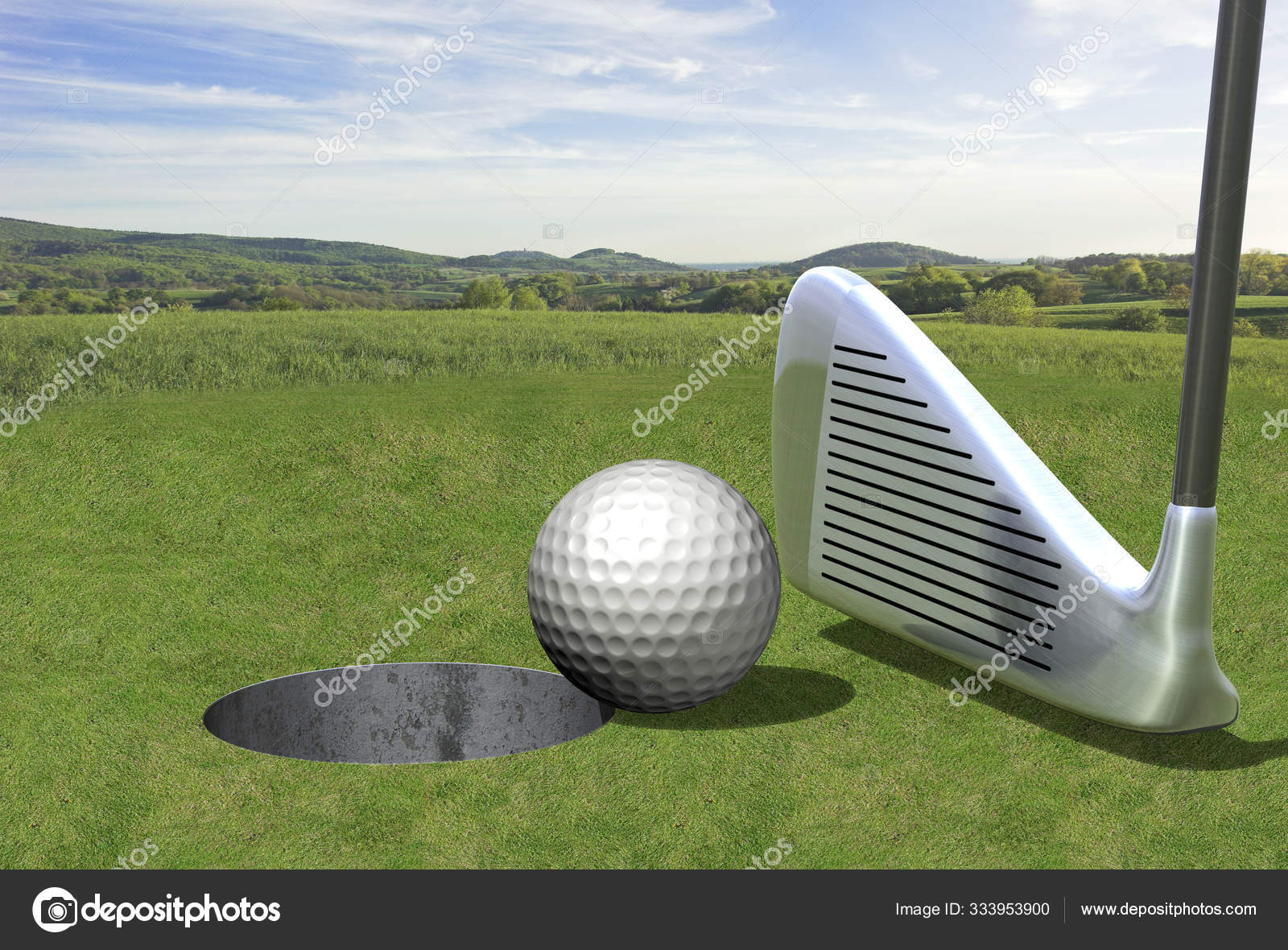 Balón Golf Frente Agujero: fotografía de stock © PantherMediaSeller ...
