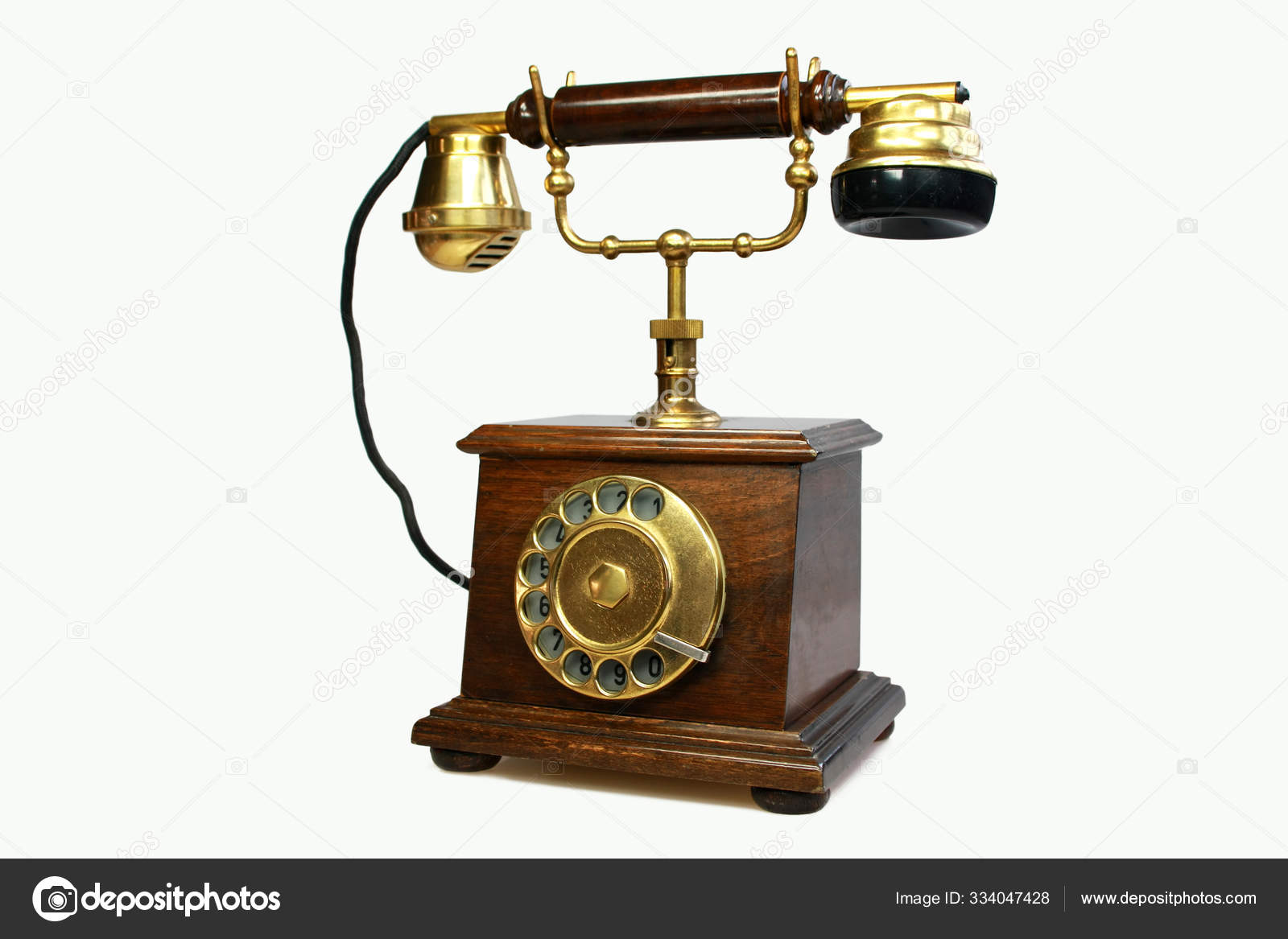 Old Vintage Telephone Isolated White Background — Stock Photo ...