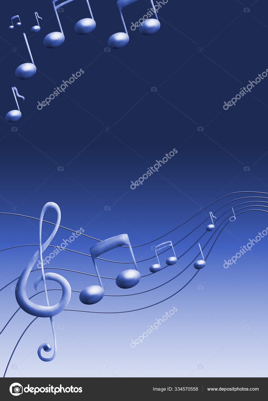 Music Notes Musical Note Blue Background — Stock Photo ...