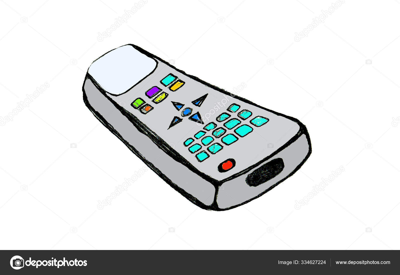 Control Remoto Dibujos Animados Ilustración Sobre Fondo Blanco — Foto ...