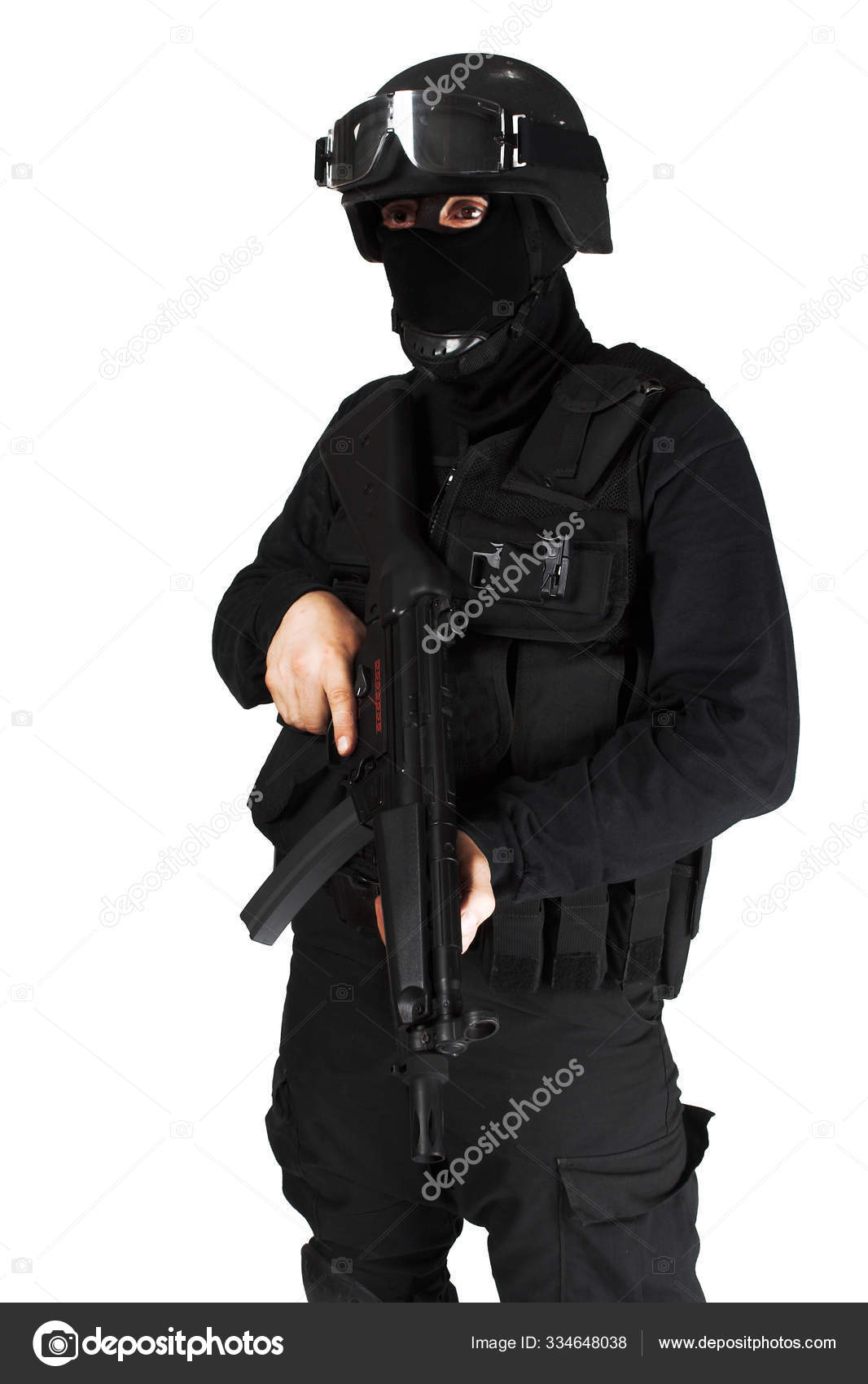 Police Officer Rifle Isolated White Stock Photo by ©PantherMediaSeller ...