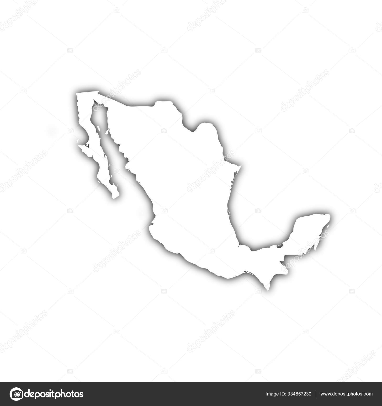 Mapa México Con Sombra — Foto de stock © PantherMediaSeller #334857230