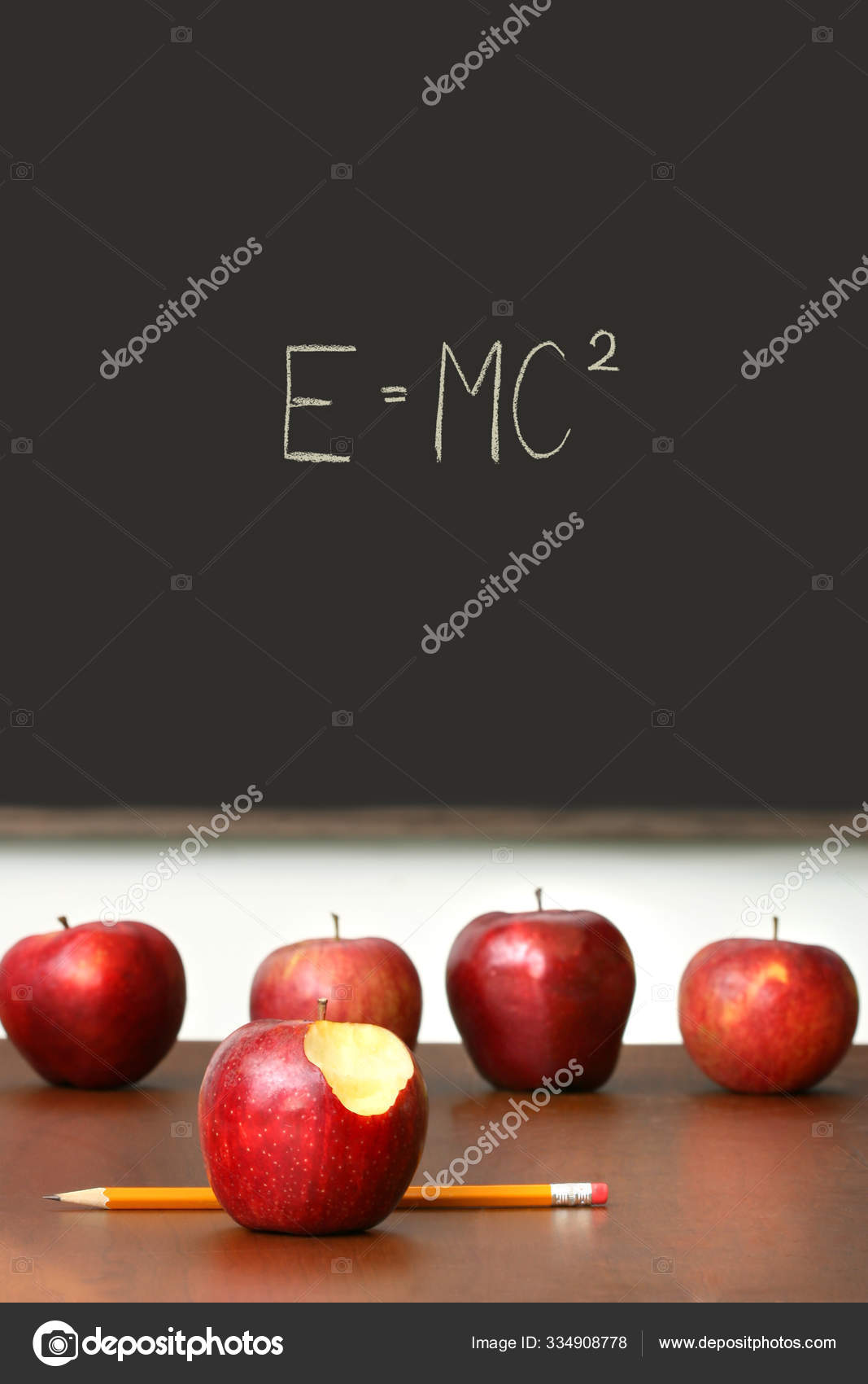 Chalkboard Background With Apple